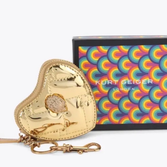 Kurt Geiger | Accessories | Kurt Geiger Gold Heart Keychain | Poshmark